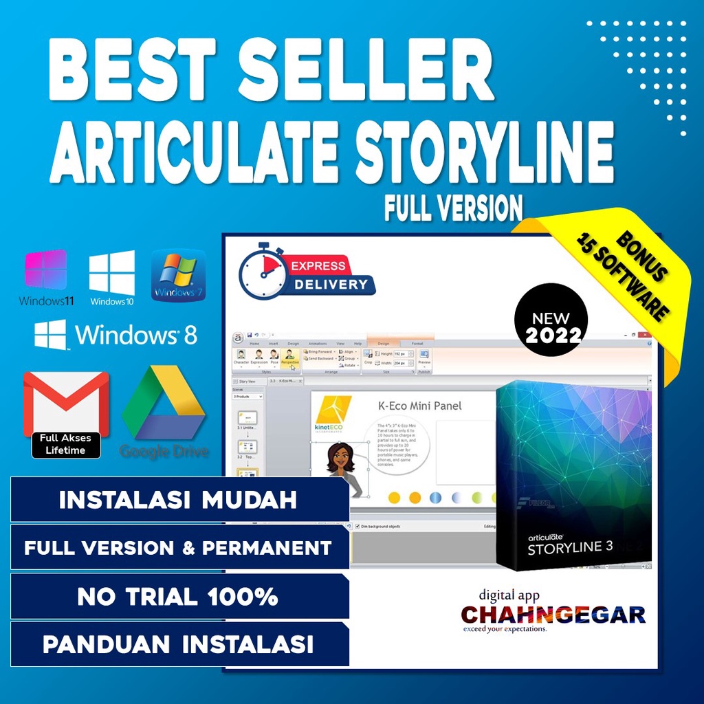 Jual Articulate Storyline 3.20 Profesional (2023) Full version lifetime Software untuk membuat ...