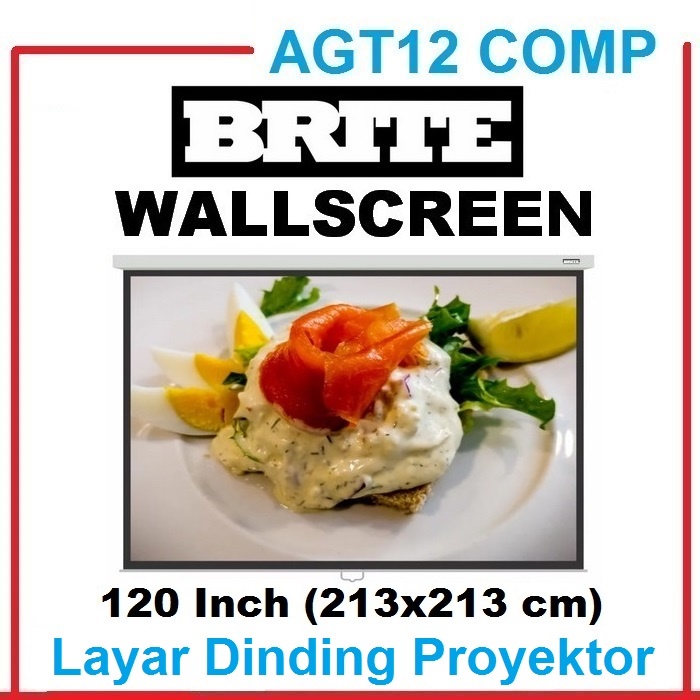 Jual Brite Layar Dinding Proyektor 120 Inch Manual Wallscreen Projector ...