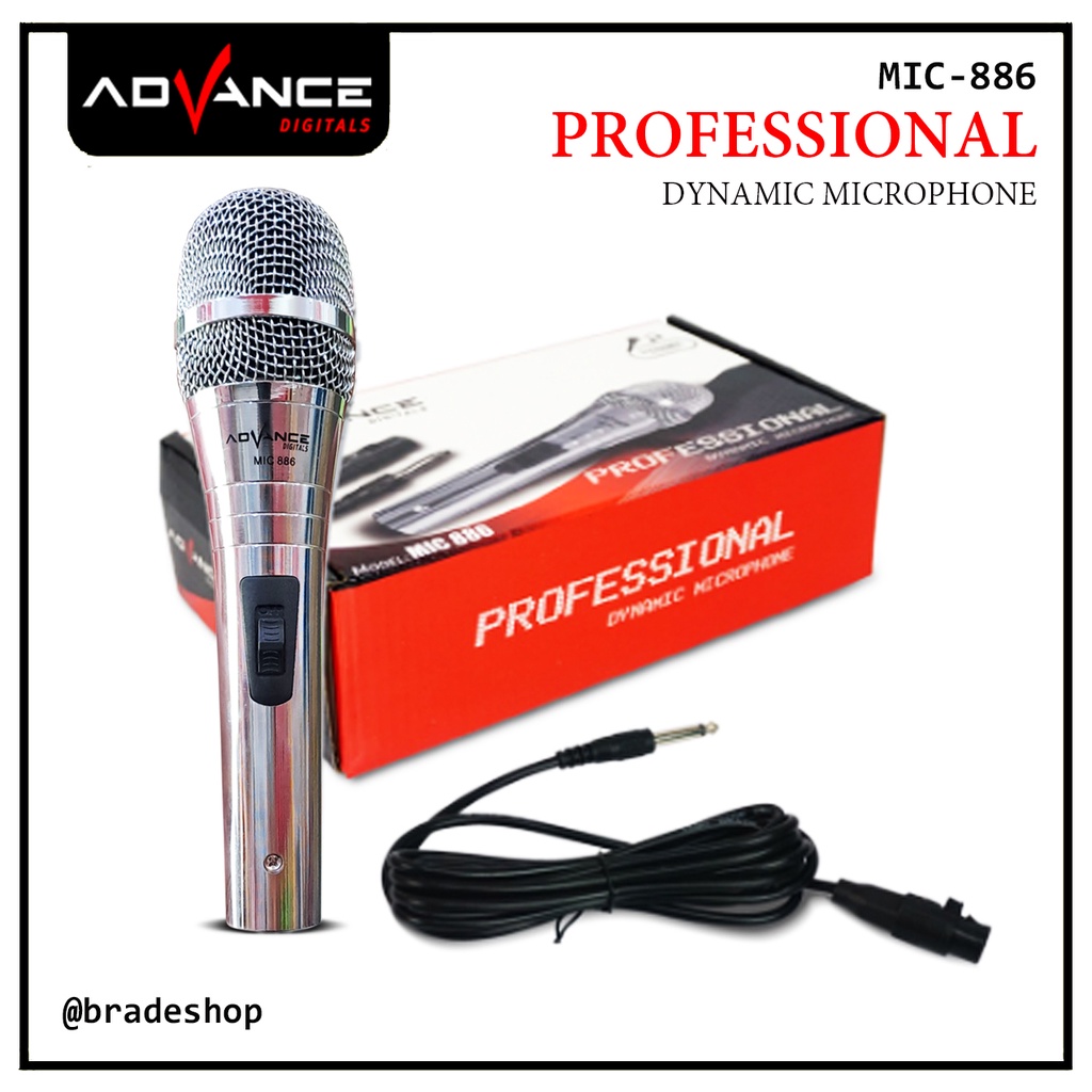 Jual Profesional Microphone Advance Karaoke Besi SIlver Mic-886 Jack ...
