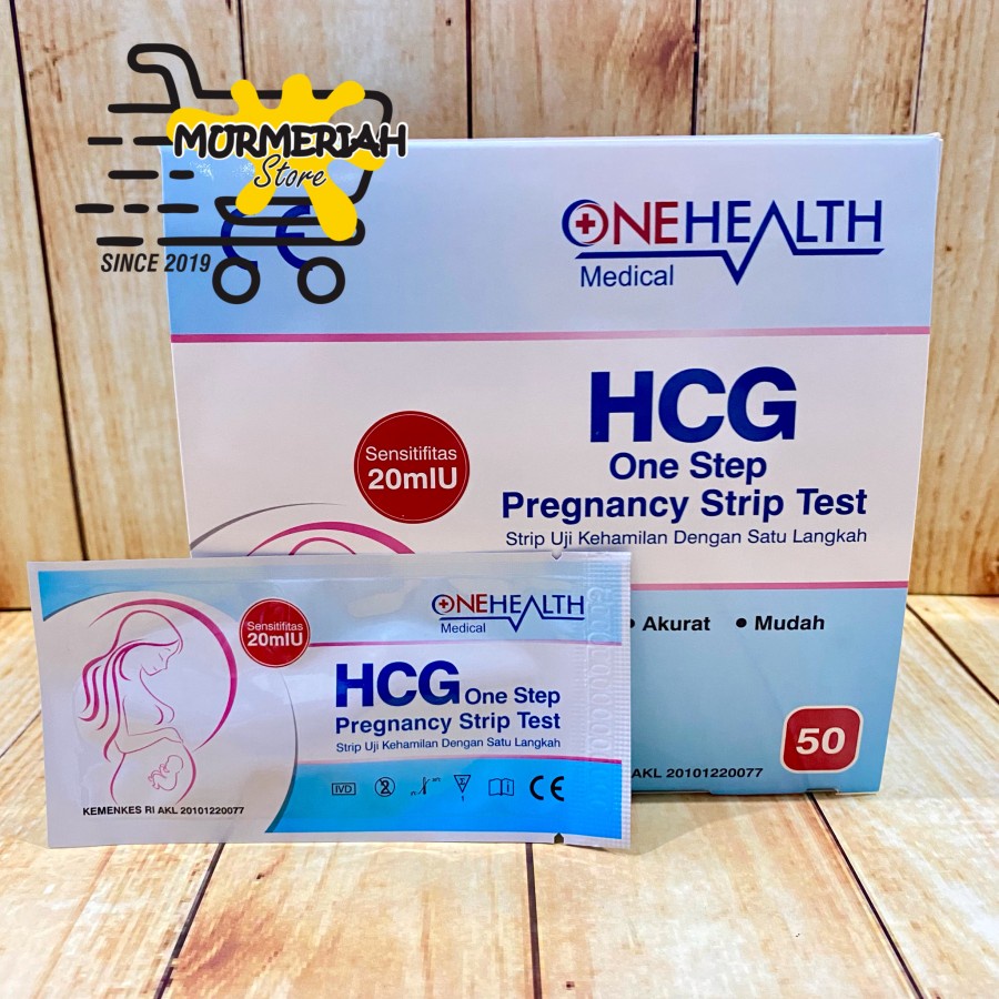 Jual ONEHEALTH Alat Tes Kehamilan BOX 50 pcs-Test Pack hCG Urine ...