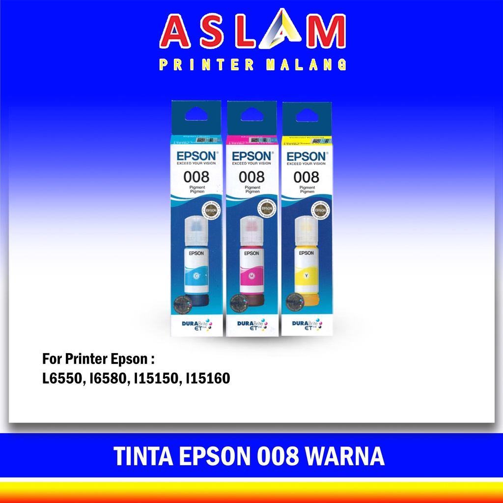Jual Tinta Epson 008 Black Colour Color Warna Black Cyan Magenta Yellow ...