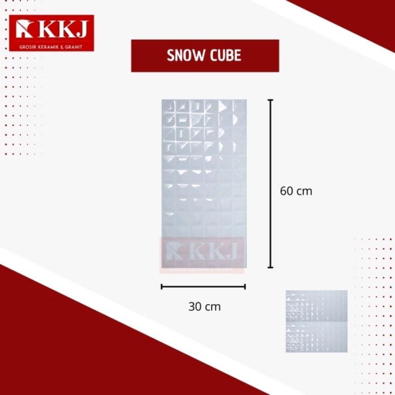 Jual KERAMIK DINDING 30X60 CM ROMAN GRANIT SNOW CUBE W63768 GRADE A | Shopee Indonesia