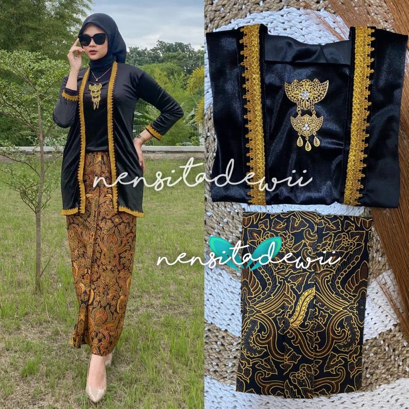 Jual [1 SET] Kebaya Renda Body Panjang + Jarik Instan / LHT04G, Model ...
