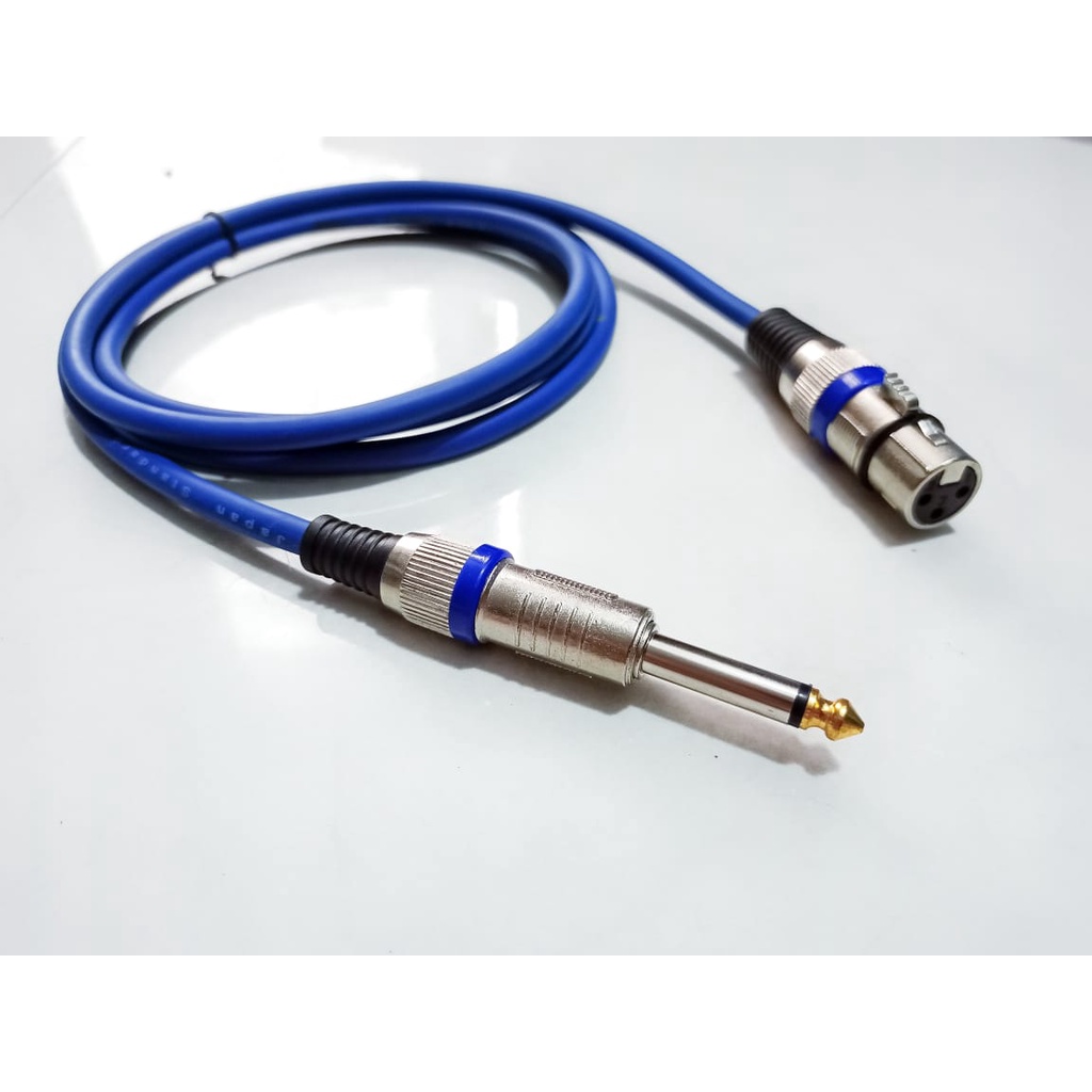 Jual Kabel Mic Kabel Warna Biru Canon Xlr Female Ke Jack Akai Mono 50cm ...