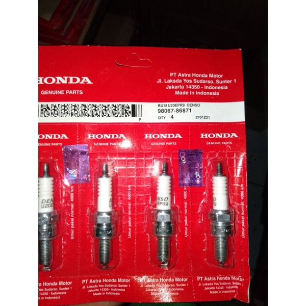 Jual BUSI DENSO HONDA U20 EPR9 KHARISMA BEBEK SUPER X 125 BEAT VARIO ...