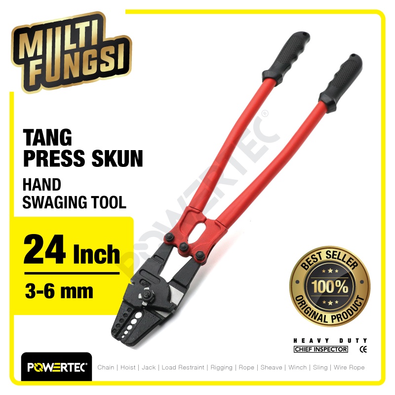 Jual POWERTEC Tang Press Skun / Crimping Tools 24" 3mm-6mm Hand Swaging ...
