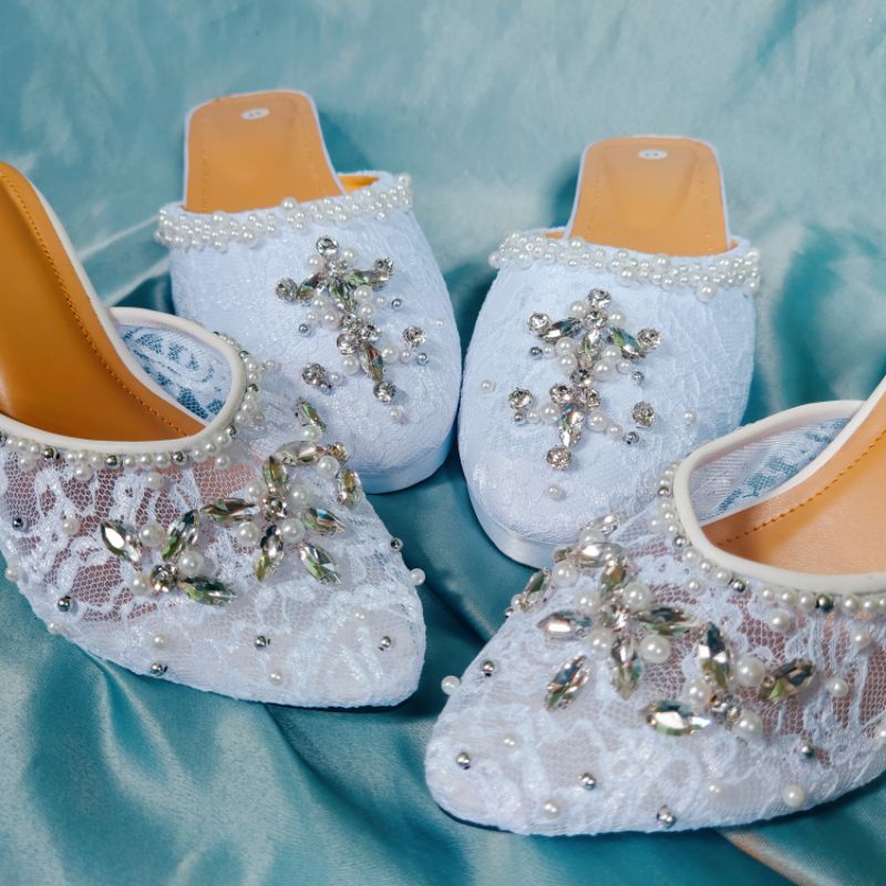 Jual Slop Sandal Pengantin Manten Adat Modern Payet trinoline Brukat ...