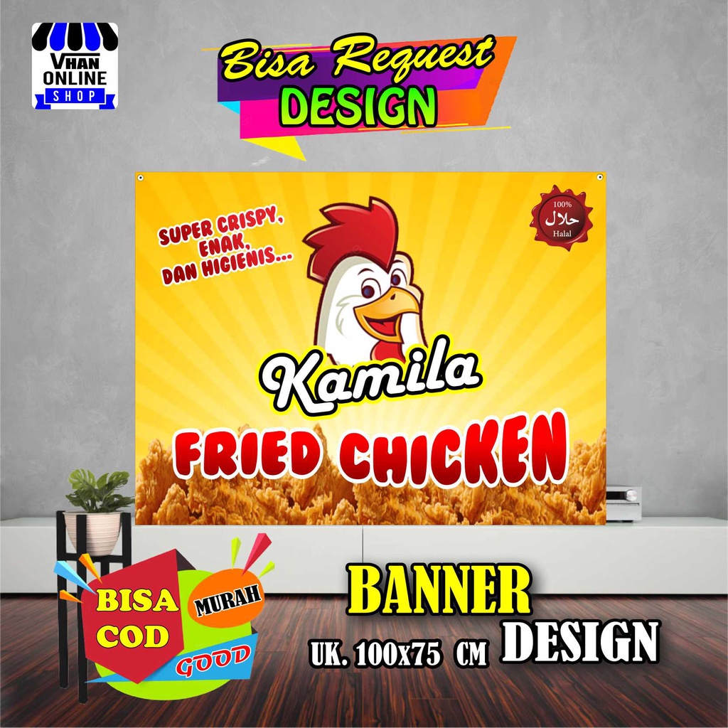 Jual Spanduk Banner Jualan Fried Chicken, Ayam Geprek, Ayam Krispy ...