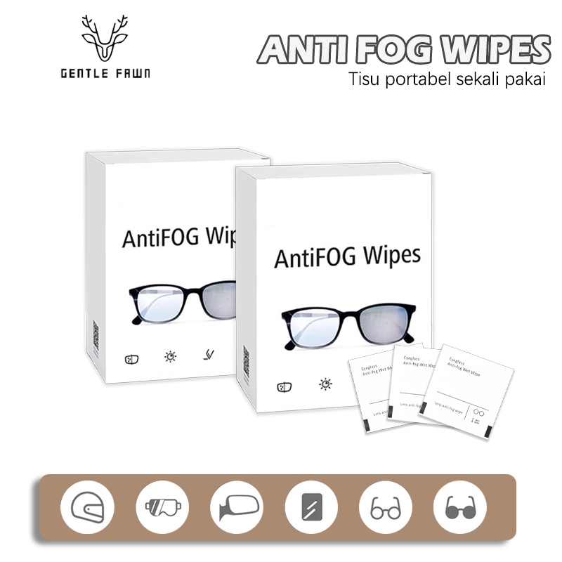 Jual Gentle Fawn Cleaner Wipes Anti Fog Tisu Pembersih Lensa Kacamata Lap Anti Kabut Sekali ...