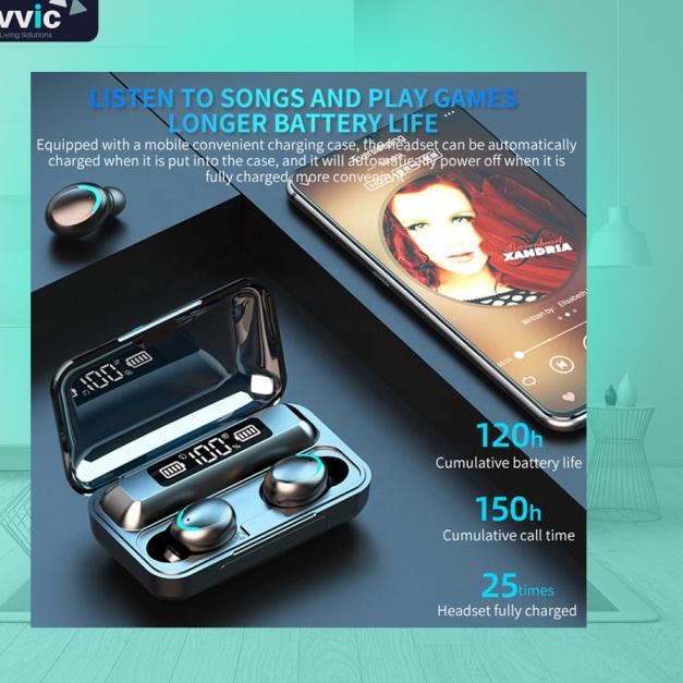 Jual Headset F9-5C Bluetooth 5.1 True Wireless Stereo Earphone for TWS ...