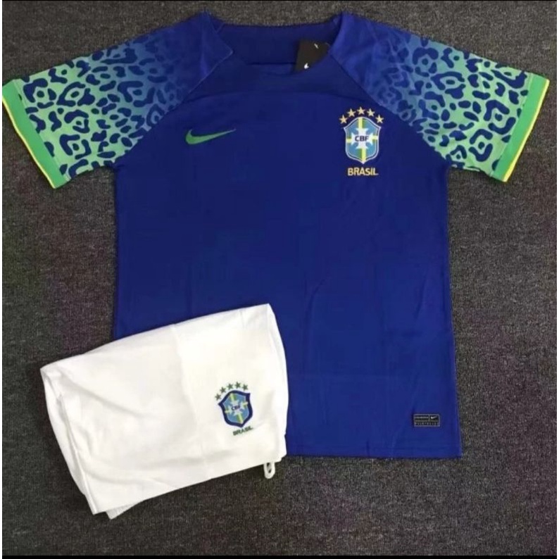 Jual Brazil National Football Team Away Kit Fullset World Cup 2022/2023 ...