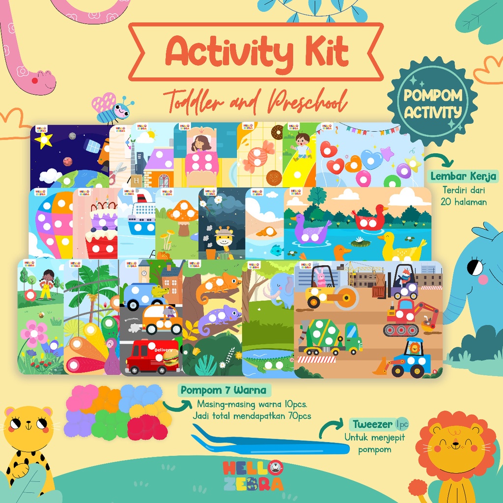 Jual Activity Kit Pompom (Lembar bermain pompom) Pompom Activity ...