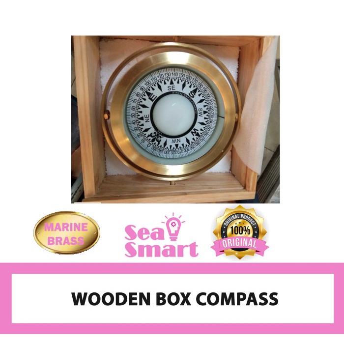 Jual Kompas Kompas Kuningan Kapal 5 Inchi / Marine Compass Box With ...