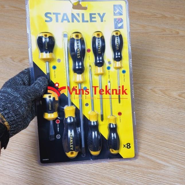 Jual OBENG SET 8PCS STANLEY CUSHION GRIP SCREWDRIVER SET STMT66673 ...