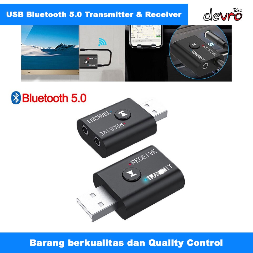 Jual USB Bluetooth 5.0 Transmitter Receiver Audio Adapter - USB Dongle ... Jual USB Bluetooth 5.0 Transmitter Receiver Audio Adapter - USB Dongle ...