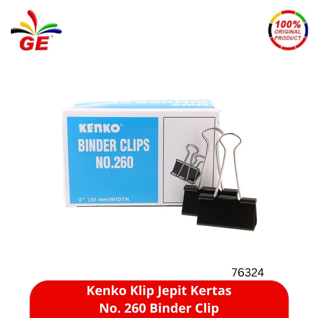 Jual KENKO - Klip Jepit Kertas No. 260 Binder Clip 76324 | Shopee Indonesia