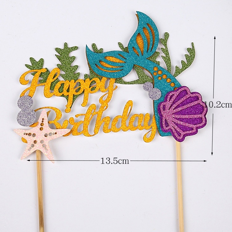 Jual CCM15 Cake Topper 3D Cangkang Mutiara Pearl Shell Mermaid Ekor ...