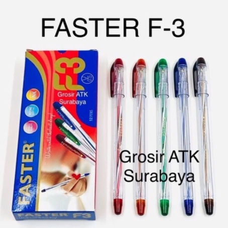 Jual BOLPEN FASTER F3 / Pulpen Bolpoin FASTER F3 / F-3 0.5 mm | Shopee ...