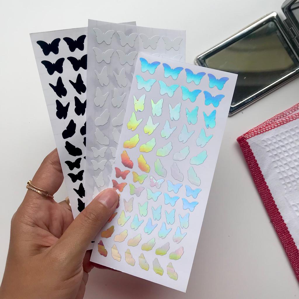 Jual Hologram butterfly sticker/ stiker kupu/ polco deco/ toploader ...