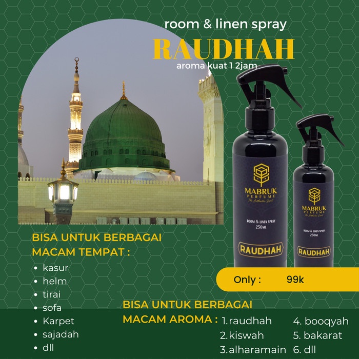 Jual Mabruk Room & Linen Spray Raudhah Raudoh Raudhoh 250ml Anti ...