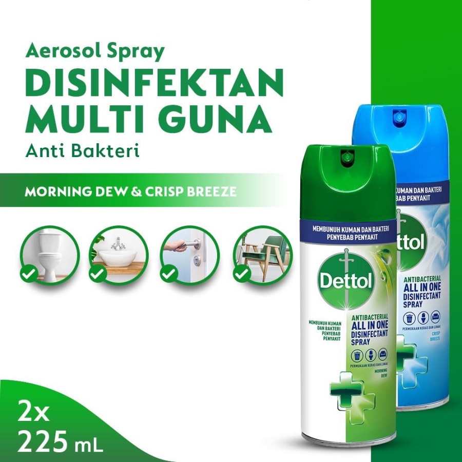 Jual Dettol Disinfectant Spray Morning Dew / Crisp Breeze 225ml ...