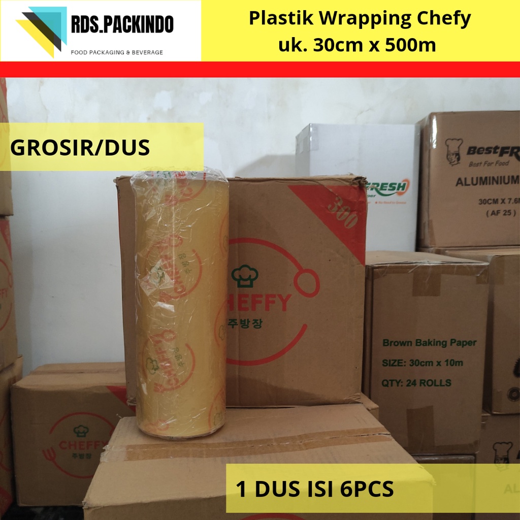 Jual Plastik Wrapping Cheffy UK 30cm x 500m // GROSIR | Shopee Indonesia