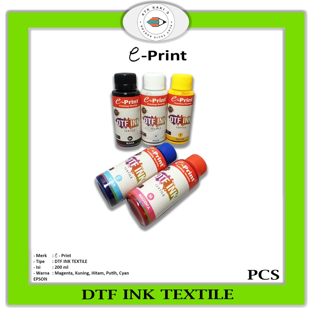 Jual E-PRINT - Tinta Textil Digital Transfer Film DTF 100 ml - Pcs ...