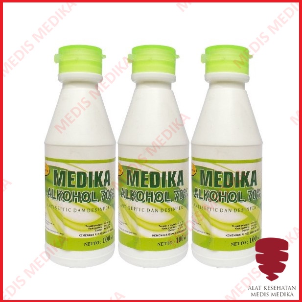 Jual Alkohol 70% 100 ml Medika Antiseptik Alcohol P3K Pembersih Luka ...