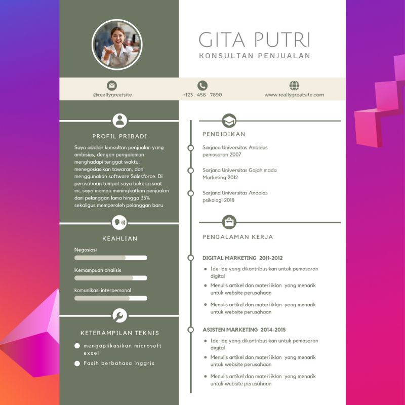 Jual Jasa Pembuatan CV / Curriculum Vitae | Desain CV | Lamaran Kerja - DESAIN TERPOPULER 2022 ...