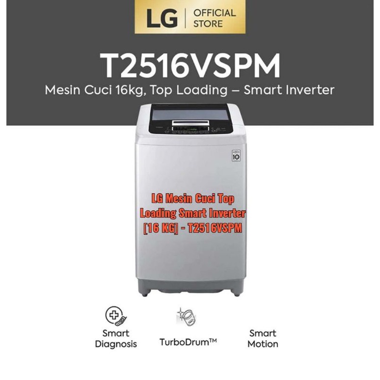 Jual Mesin Cuci LG Top Loading Smart Inverter [kapasitas 16 KG] - T2516VSPM utk kota cirebon ...