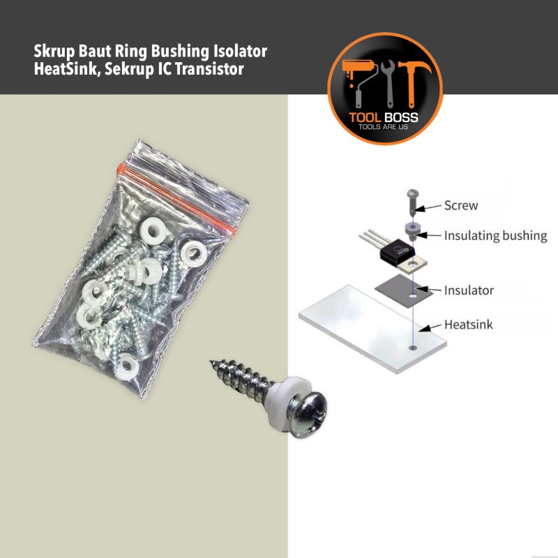 Jual SKRUP BAUT RING BUSHING ISOLATOR HEATSINK SEKRUP IC TRANSISTOR 10 ...