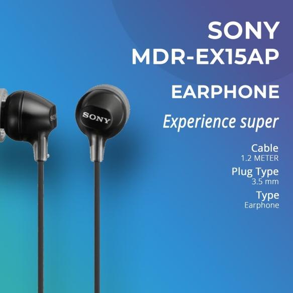 Jual Sony In Ear Headset MDR-EX15AP - Black | Shopee Indonesia