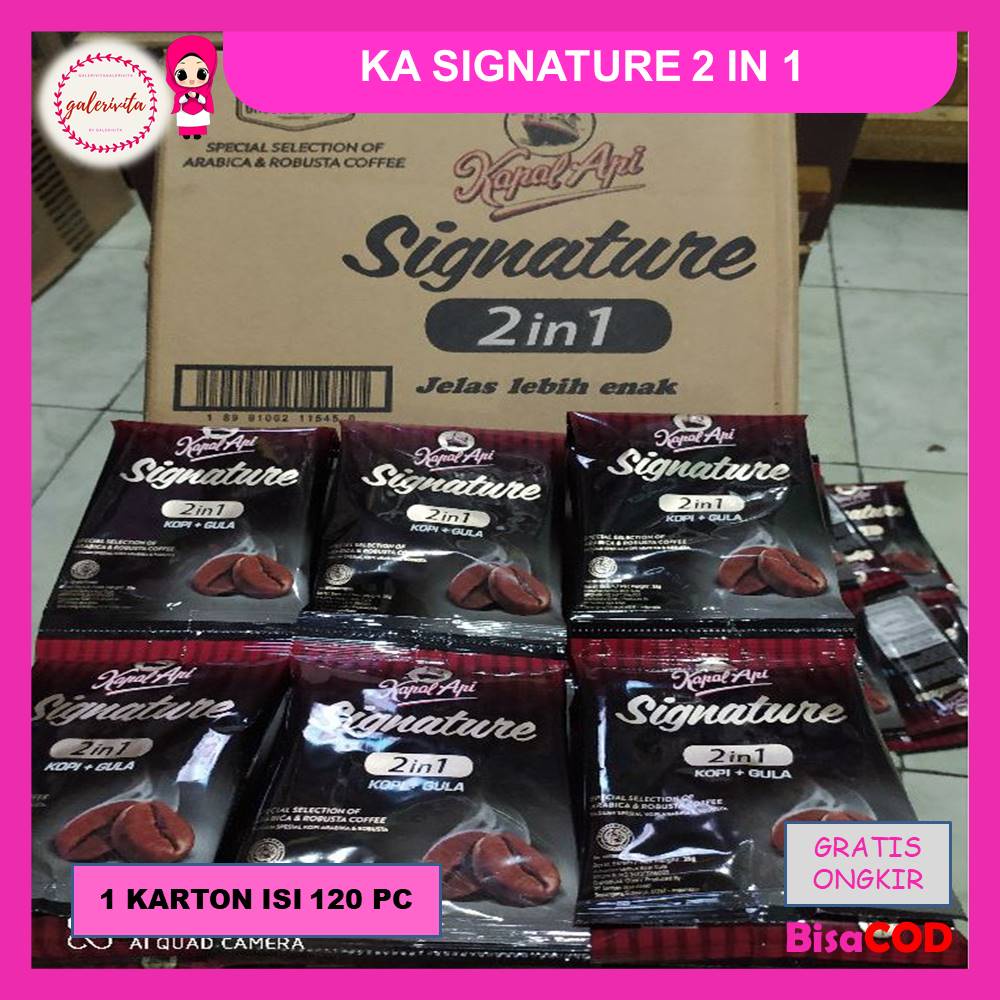 Jual Kopi Kapal Api Signature 2 In 1 25 Gram Isi 120 Pcs Per Renteng ...