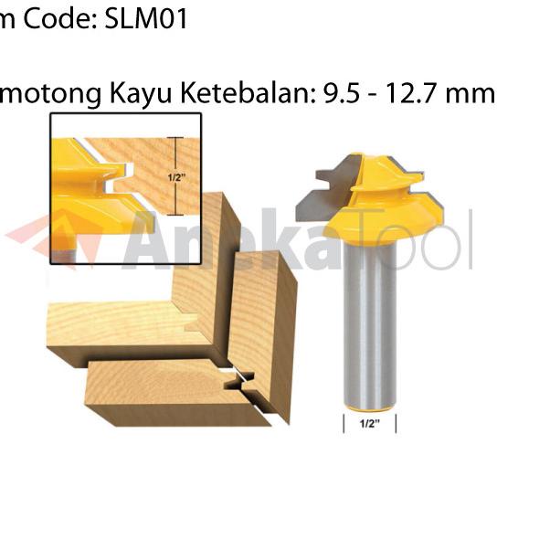 Jual AT Mata Profil Bingkai Router Bit Wood Joint 45 Derajat Join Tenon ...