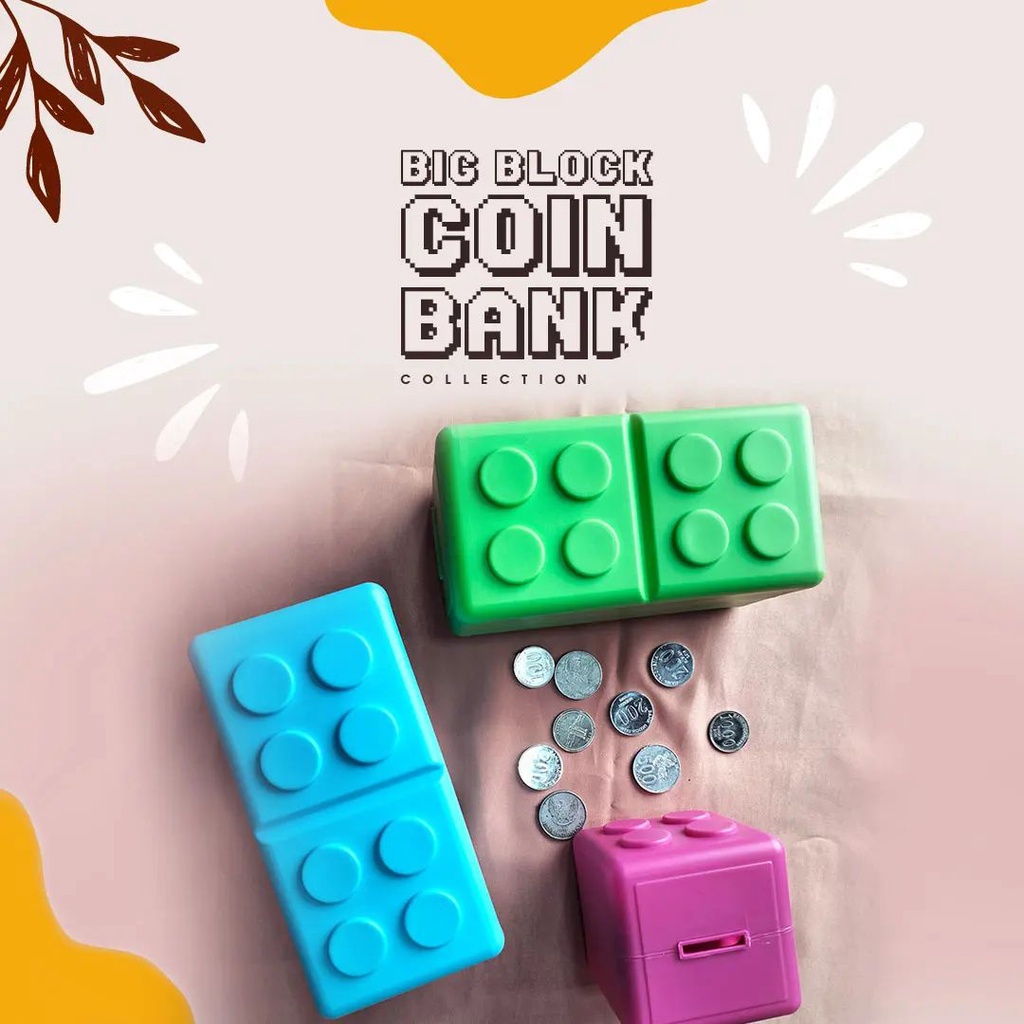 Jual TECHNOPLAST Coin Bank Big Block | Celengan Plastik Lego 2 Varian ...