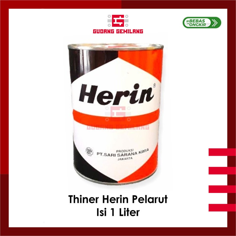 Jual Thinner Tiner Herin Kaleng 1L Pengencer Lem Kuning Pelarut Cat 1 ...