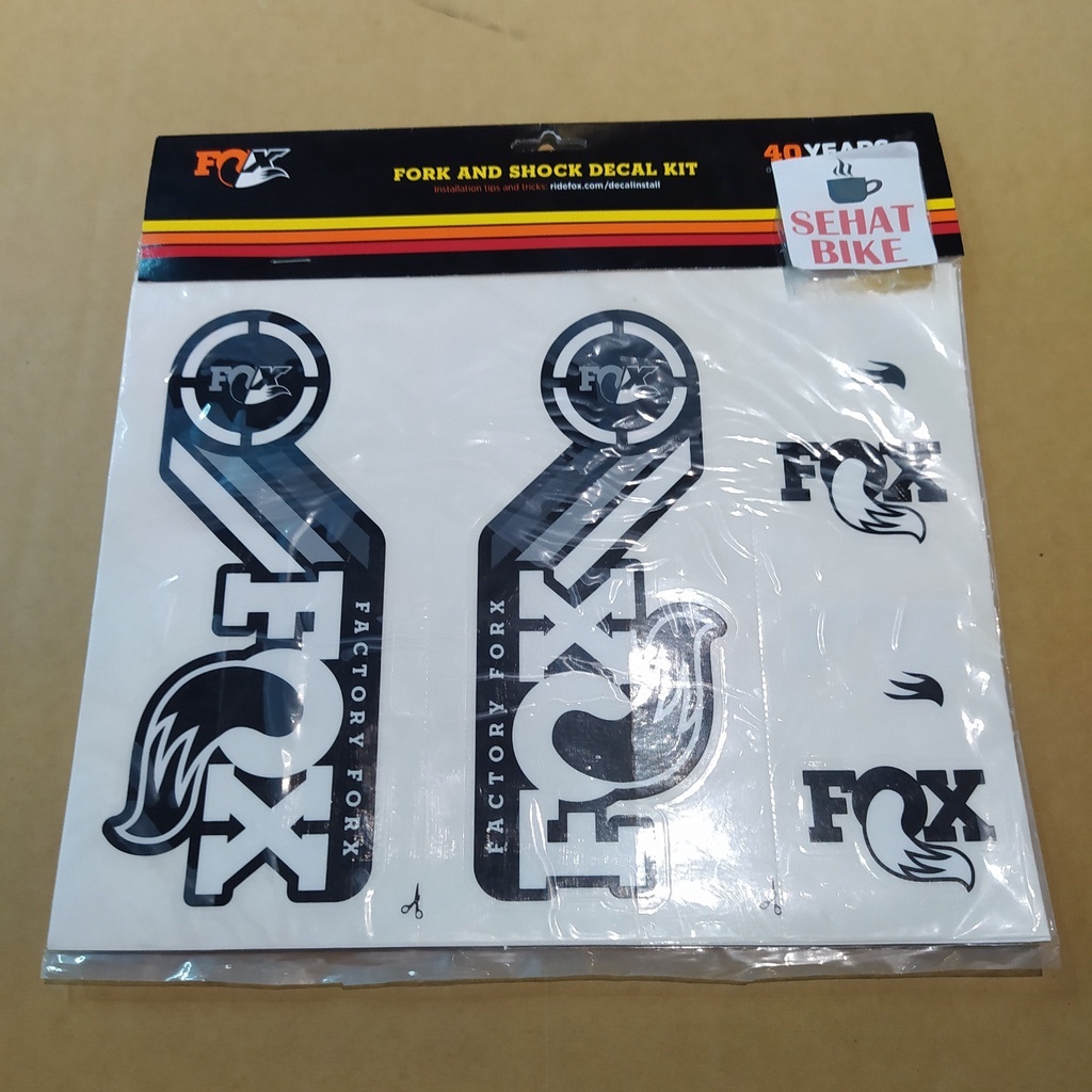 Jual Sticker Decal Kit Fork And Shock Fox Float Original Black White ...