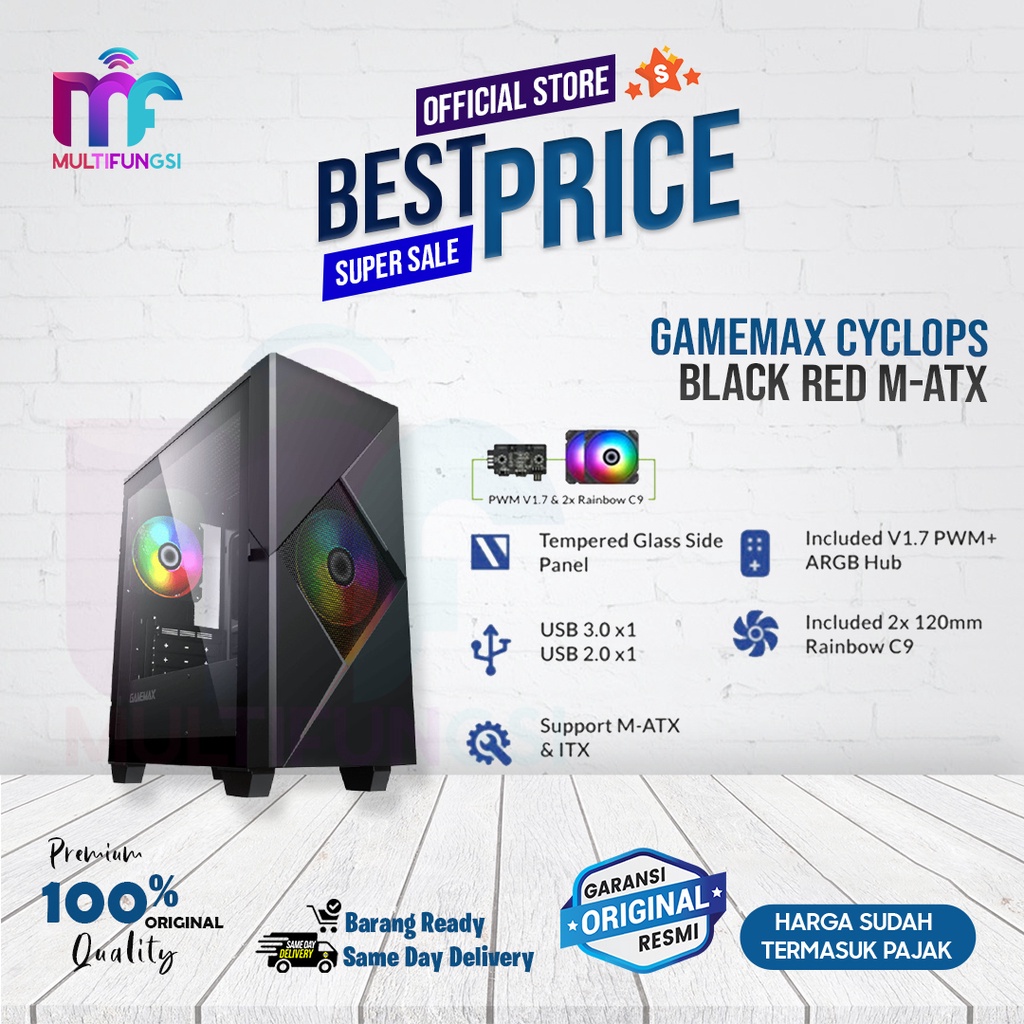 Jual Gaming Komputer Case - Gamemax Cyclops Black Red M-ATX | Shopee ...
