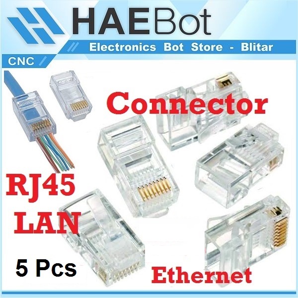 Jual [HAEBOT] RJ45 RJ-45 Jack Lan Konektor Penghubung Ethernet Kabel ...