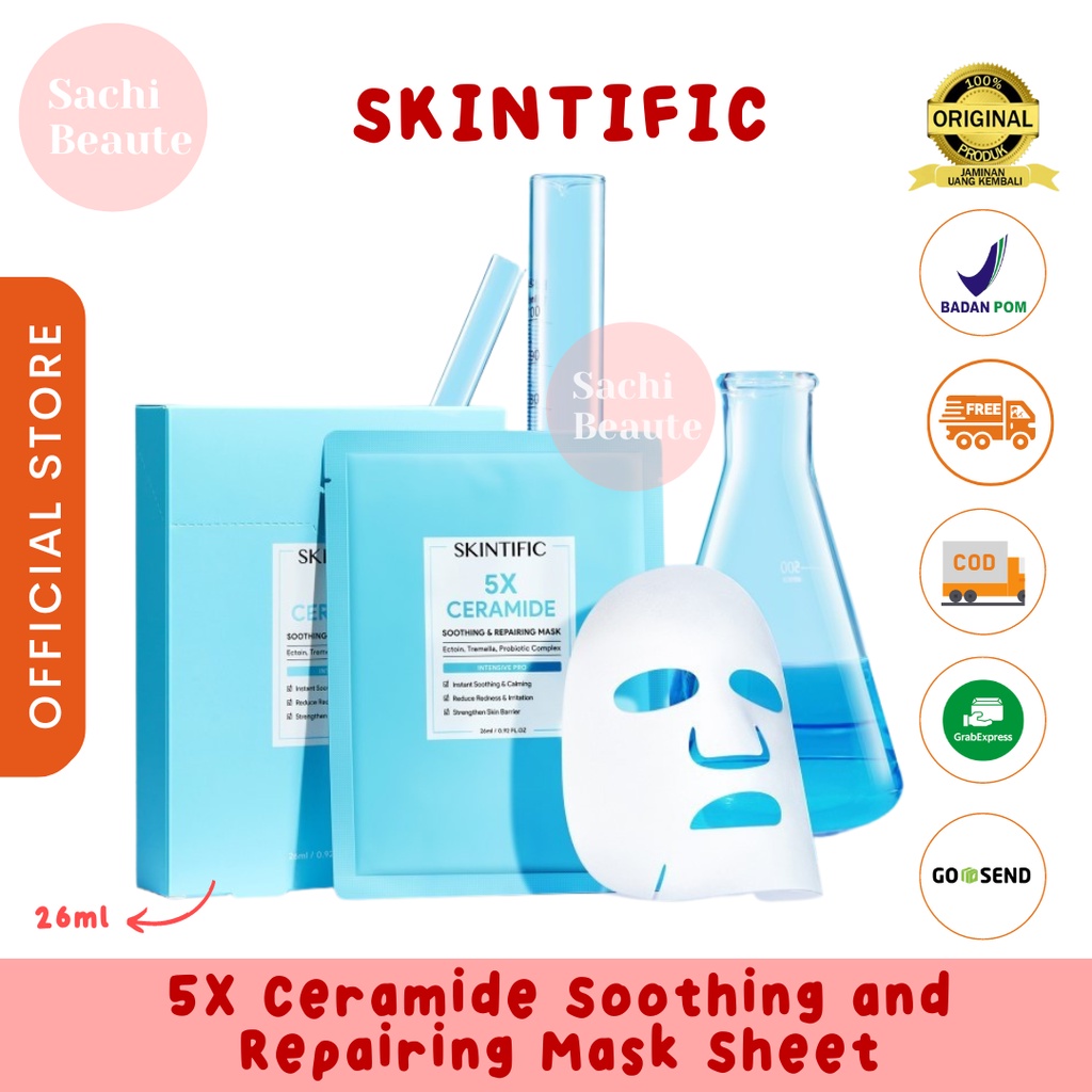 Jual SKINTIFIC Masker Wajah 5X Ceramide Soothing and Repairing Mask ...