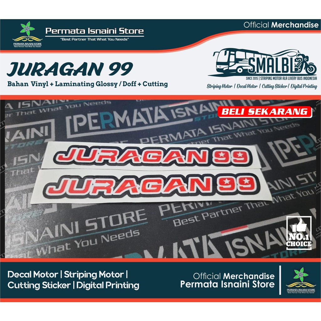 Jual Sticker Vinyl Tulisan Bus JURAGAN 99 Bismania by PIS | Shopee ...