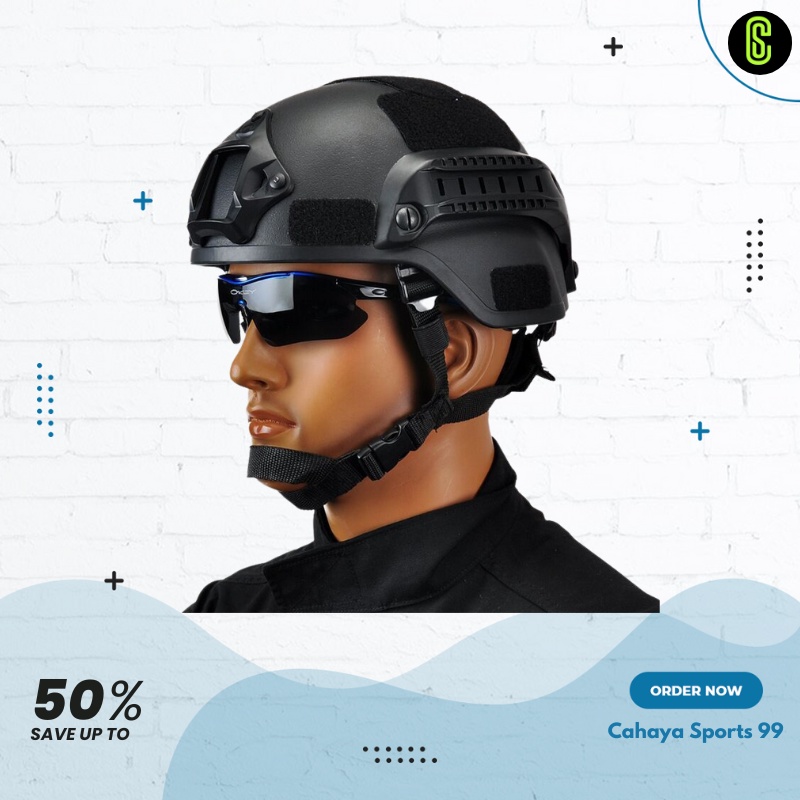 Jual Helm Tactical Military Army Air Soft Gun Paintball Material ABS ...