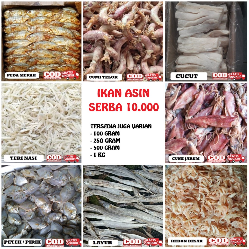 Jual IKAN ASIN SERBA 10 RB / IKAN KERING TAWAR SERBA 10000 / IKAN ASIN ...