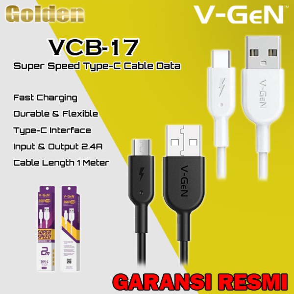 Jual V-Gen VCB-17 Kabel Data Charger Type C Fast Charging Resmi Vgen ...