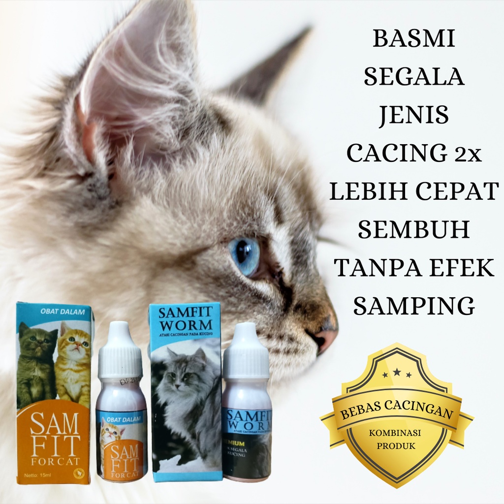 Jual 0bat Cacing Kucing SAMFIT WORM Ampuh Basmi Cacingan / Kombinasi 2 ...