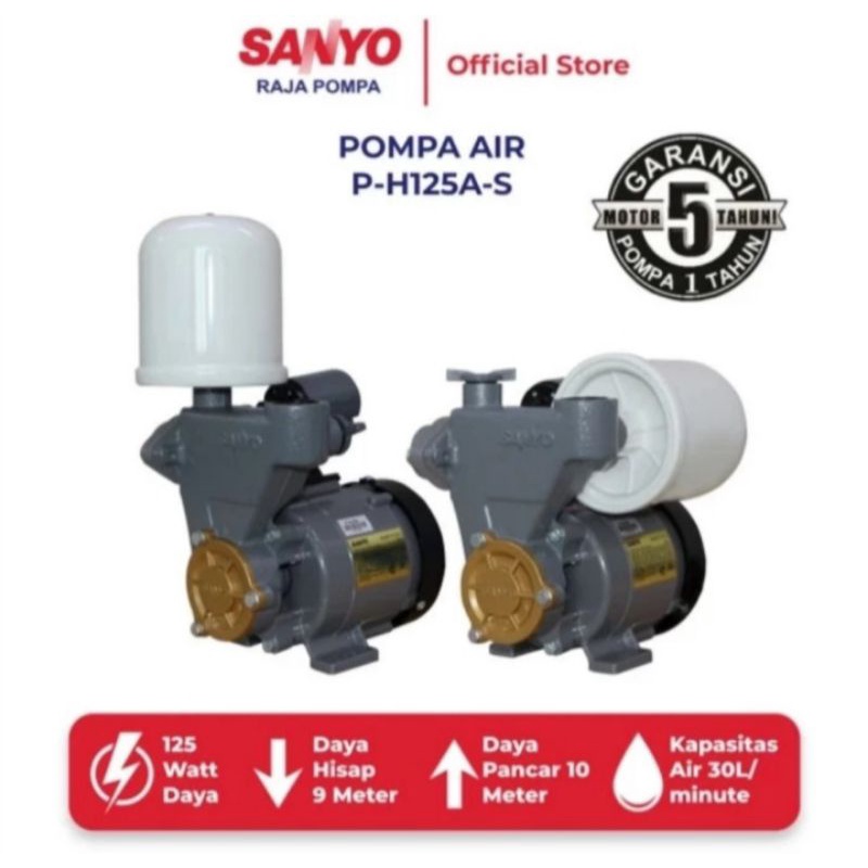 Jual Pompa Air Sanyo P-H125A Auto | Listrik PH125A otomatis 125watt 125 w | Shopee Indonesia