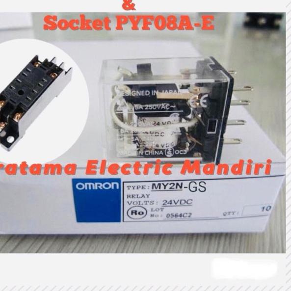Jual OMRON Relay MY2N-GS MY2N 24VDC 24V dan Socket PYF08A-E ORIGINAL | Shopee Indonesia