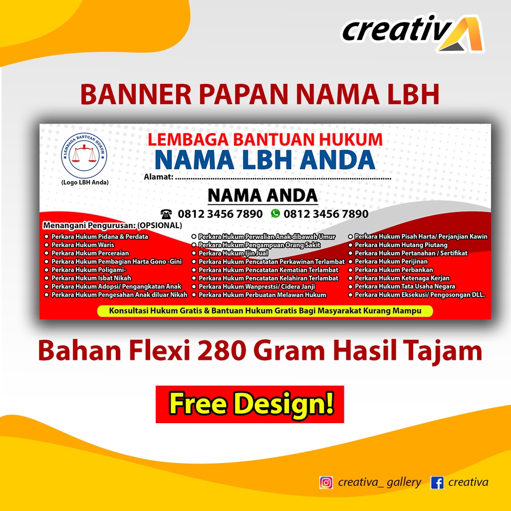 Jual Banner Papan Nama LBH | Shopee Indonesia