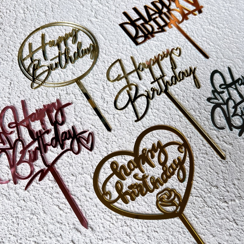 Jual cake topper hiasan cake happy birthday/ font cake topper | Shopee ...