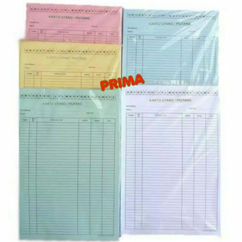 Jual PRODUK- KARTU UTANG / PIUTANG UKURAN FOLIO ISI 100 LEMBAR ...
